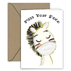 Paper Frenzy Masked Animals Quarantine Notes for Social Distancing Greeting Cards - 5 Different Designs (5 Cards per Design - 25 Total Cards)