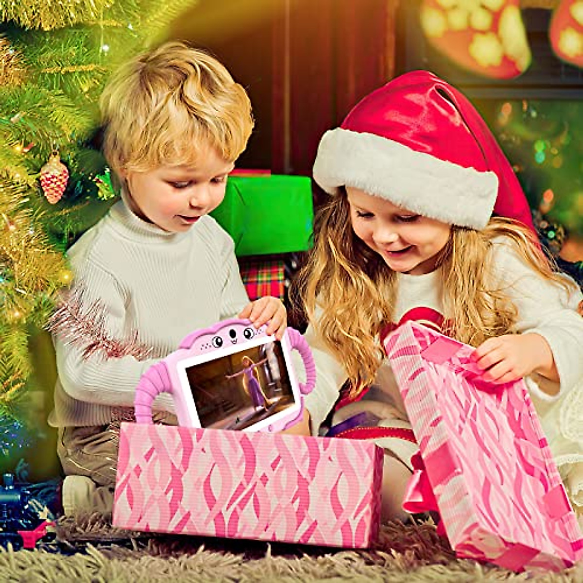 Kids Tablet 7 inch Tablet for Kids Toddlers 64GB Toddler Tablet with Case WiFi Dual Camera, Kids Android Learning Tablet Kids Software Installed Parental Control for Boys Girls YouTube Netflix