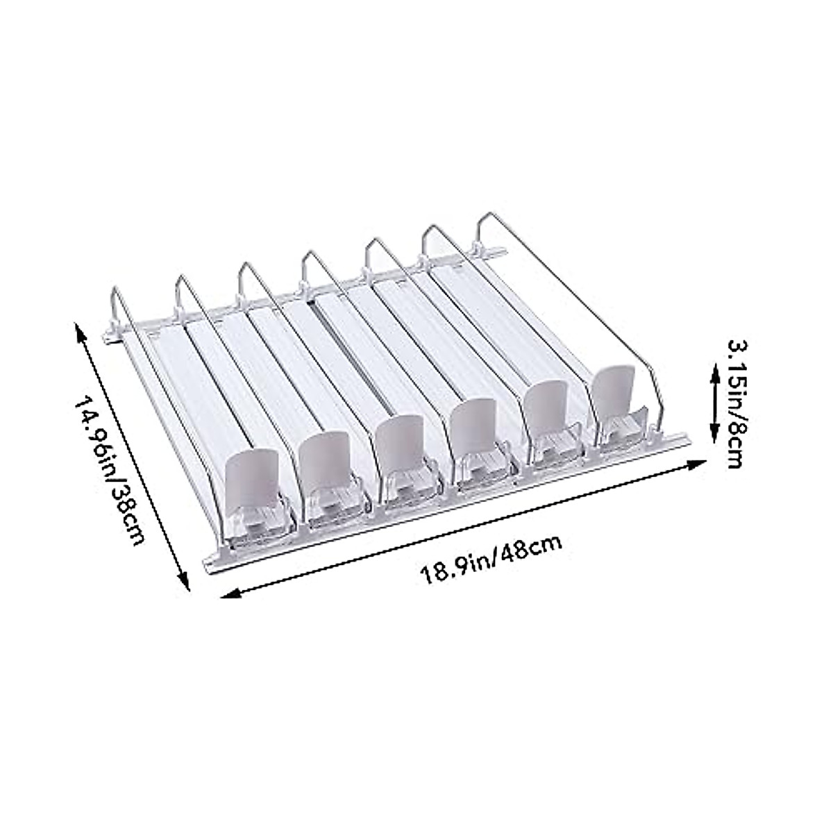 Refrigerator Soda Can Organizer, Drink Automatic Pusher Glide ABS Width White for Supermarkets (38cm)