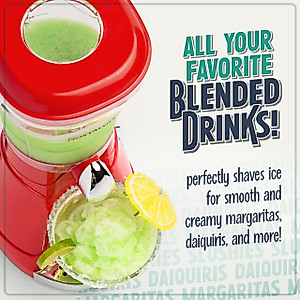 Nostalgia 64-Ounce Margarita Maker & Slushie Machine Easy-Flow Spout, Perfect for Slushies, Daiquiris, and Margaritas, Red