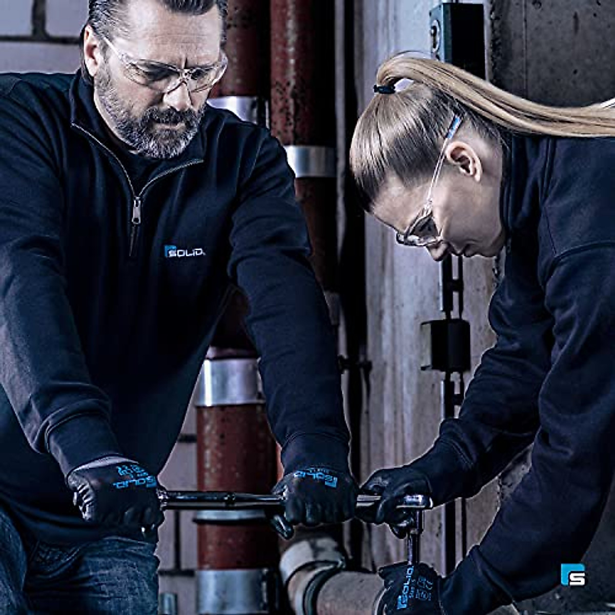 SolidWork Safety Glasses Clear Lens with Side Shields, Anti Fog, Anti Scratch, Anti-Glare, Protective Eyewear for Men & Women