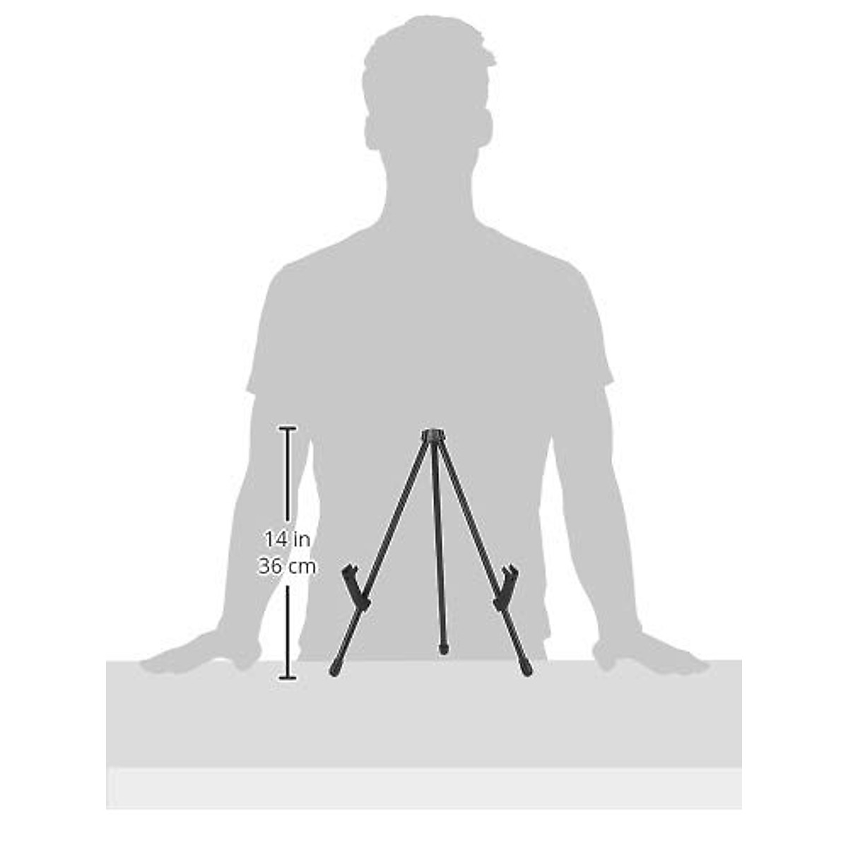 Amazon Basics Tabletop Instant Easel, Black Steel Table Top Easels for Display, Adjustable & Portable Tripod Easel, for Paintings, Signs, Posters