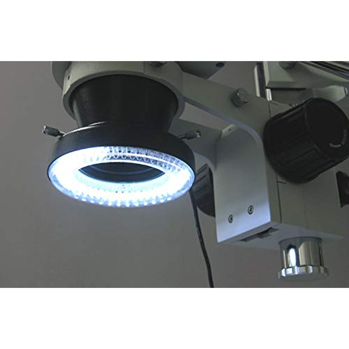 AmScope LED-144A 144-LED Lighting-Direction-Adjustable Microscope Ring Light with Adapter for Stereo Microscopes