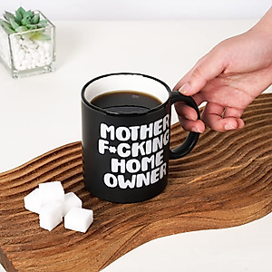 Housewarming Gifts for Men, Women - First Home House Gifts For New Home Owner - Funny First Time House Warming Gift Ideas - Mother Effing Homeowner - Matte Black Mug, 11.5oz Coffee Cup