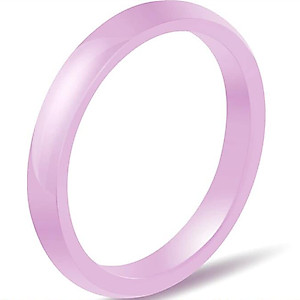 Jude Jewelers 3mm Plain Simple Ceramic Ring Wedding Band Classical Anniversary Stackable (Pink, 10)