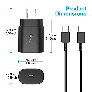 USB C Charger, 25W Type C Fast Wall Charger with PD 3.0, Compact Power Adapter Compatible with Samsung Galaxy S23 Ultra/S23/S23+/S22/S22 Ultra/S22+, S21 Ultra, S20 Ultra/Note 20/Note20 Ultra, Note 10