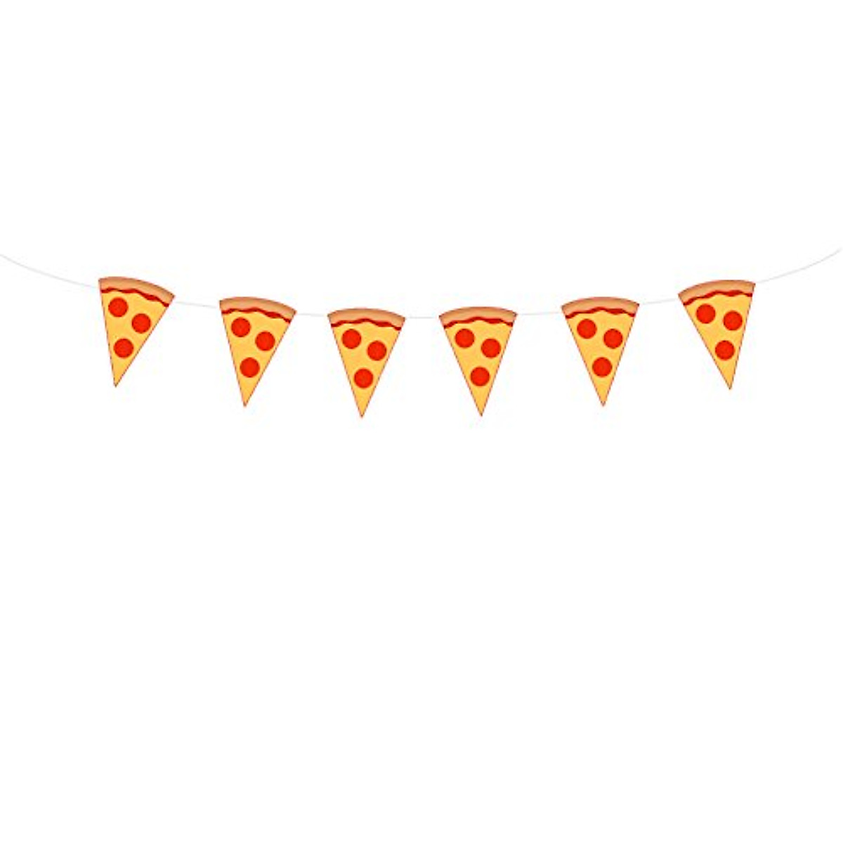Crafty Cue 4.5" Tall Pizza Banner, Pizza Garland, Pizza Party Decorations