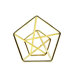 Nwsrayu Geometric Air Plant Holder Airplants Rack Metal Plants Stand Planter Shelves Himmeli Living Decor Tillandsia Pot Containers (Gold 3pcs)