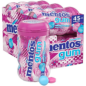 Mentos Sugar-Free Chewing Gum with Xylitol, Bubble Fresh Cotton Candy, 45 Count (Pack of 6)