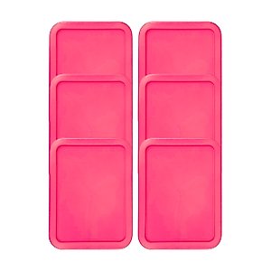 Replacement Lid for Pyrex Plastic Turqoise Cover 3 Cup (5.75" x 7.75") Bowl Rectangle 7210-PC (6-Pack)