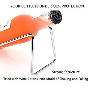 SuproBarware Wine Rack Set of 6- Stainless Steel Single Wine Bottle Holder Rack, Stylish Wine Bottle Organizer Great for Wine Lovers