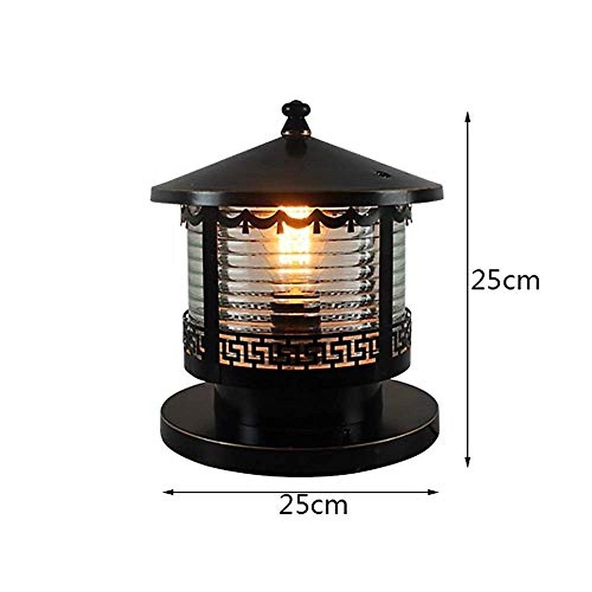 WYBFZTT-188 LED Post Lights Outdoor Villa Home Garden Patio Pillar Lamp E27 Waterproof Glass Lantern Lawn Light Balcony Garage Terrace Fence Sconce Light