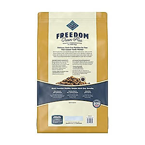 Blue Buffalo Freedom Grain Free Natural Adult Healthy Weight Dry Dog Food, Chicken 24-lb