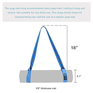 A AZURELIFE Premium2 in 1 Yoga Mat Strap, Adjustable Anti-slip Yoga Mat Carrier Sling for Carrying, Doubles As Stretch Bands