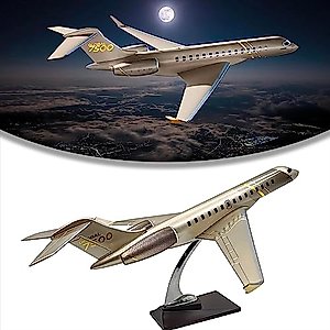 YQNUCO 1:72 Large Model Jet Airplane, Global 7500 Plane Model Resin Aircraft Model for Office Home Desk Decor and Aircraft Enthusiasts Collection or Gift (9x19.7inch)