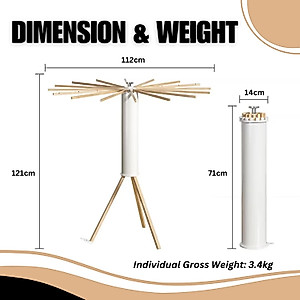 Tripod Drying Rack Clothing Foldable, Outdoor Clothes Drying Rack, Tripod Clothes Drying Rack for Laundry, Portable Clothes Drying Rack Space-Saving