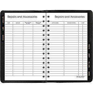 AT-A-GLANCE Auto Mileage Log Record Book, 3.75 x 6.12 Inches, Black (AAG8013505)