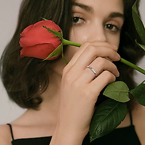 Diamday 4mm S925 Sterling Rings Silver for Women Men High Polished Sterling Silver Band Thumb Stackable Ring Comfort Fit Bands Size 9