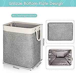 Laundry Basket of the Collapsible Linen,Laundry Hamper with Rope Handles Built-in Lining with Foldable Brackets Laundry Storage Baskets for Bathroom,Toys and Clothing Organization