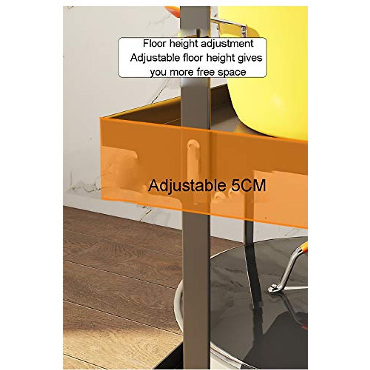 YUEGOO Kitchen Sinks Solid Under Sink Storage Multipurpose Storage Organiser,Adjustable Kitchen Organizer,Multi Purpose Bathroom Under Sink Unit Shelf Organiser Storage Tidy Under/Black/4 Floors