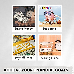 LINTRU Budget Binder with Zipper Envelopes, Money Organizer for Cash, A6 Binder with 10pcs Cash Envelopes for Budgeting, 12pcs Budget Sheets and 36pcs Stickers for Savings Binder (Ice Green)