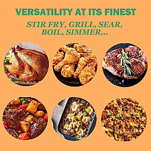 10.5-Qt Large Electric Skillet Nonstick Extra Deep, with Glass Vented Lid