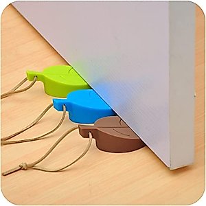 InfantLY Bright Leaves Shape Silicone Rubber Door Stop Stoppers Door Block Children Anti-Folder Hand Hotel Security Door Card Hanging Door Stop