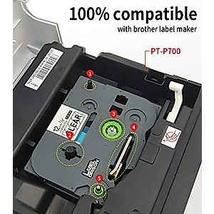 Label Orison 5PK TZe-131 TZ-131 Compatible with Brother P-Touch Labeling Tape Cassette TZ2 131 Tapes Refill T-D210 PT-H100 PT-1880 Black on Clear 1/2 Inch (12mm) x 26.2ft (8m)