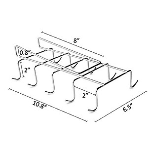 bafvt Coffee Mug Holder - 304 Stainless Steel Cup Rack Under Cabinet, 10Hooks, Fit for The Cabinet 0.8" or Less
