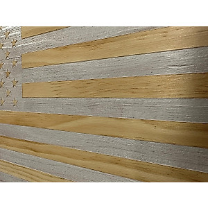 American Flag Concealed Gun Cabinet, Hidden Gun Storage American Flag (Whitewashed)