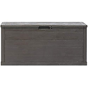 Festnight Garden Storage Box Lockable Garden Container Cabinet Toolbox for Patio Outdoor Furniture 74 gal Brown