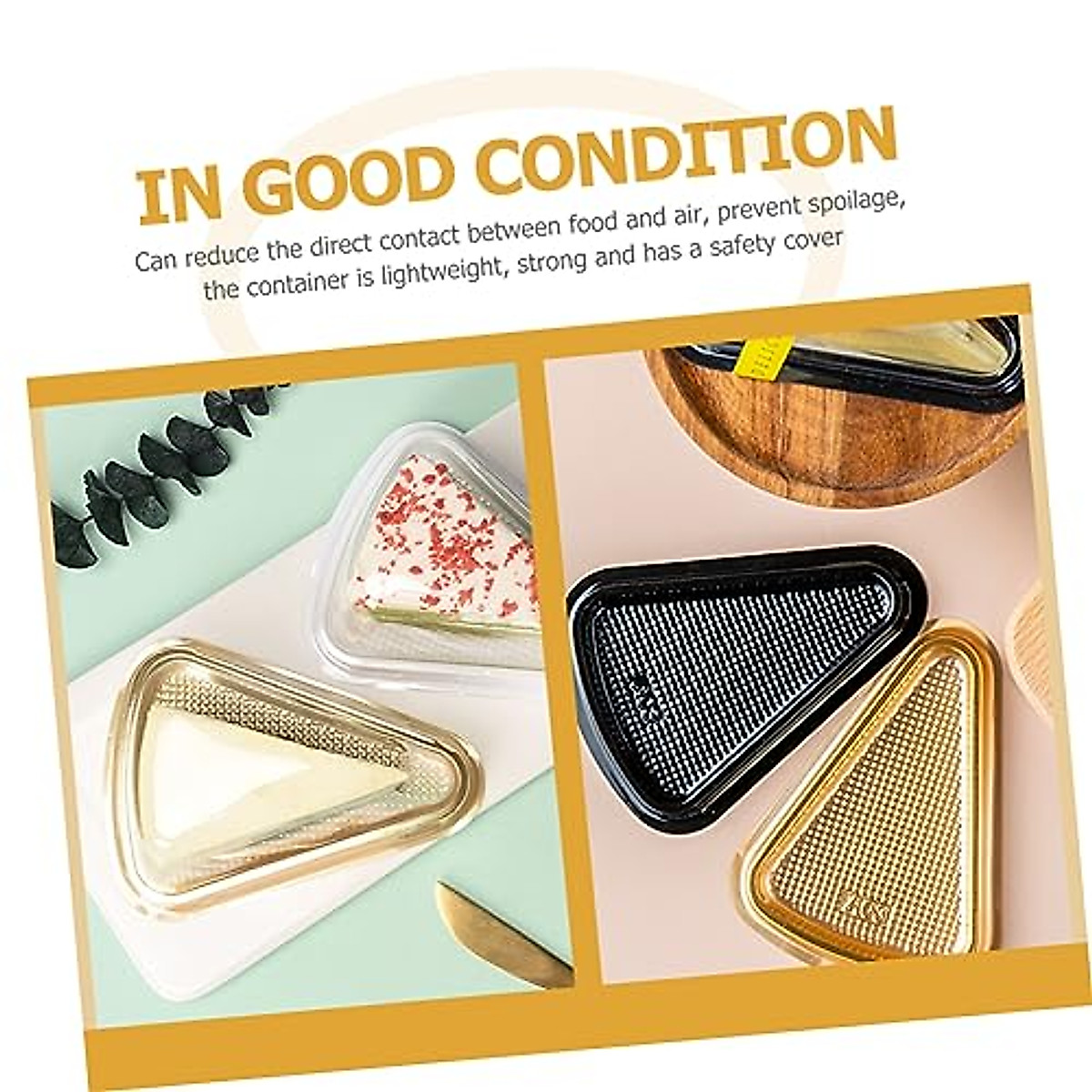 Abaodam 100 Sets Triangular Cake Box Triangle Containers with Lids Cake Tray Transparent Cake Holder Slice Cheesecake Containers Plastic Containers Sandwich Case Mini Pet Pastry Box