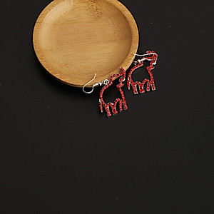 AKTAP DSthera Jewelry Greek Sorority Gift Elephant Bracelet Sorority Keychain For Women (Elephant charm Earring)