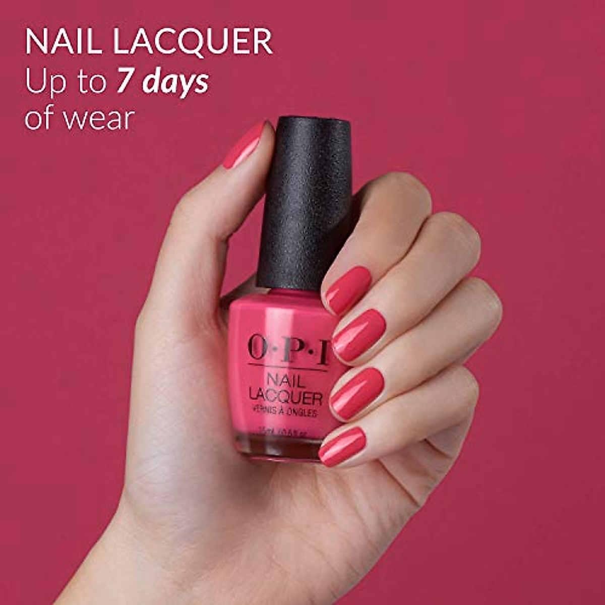 OPI Nail Lacquer, Malaga Wine, Red Nail Polish, 0.5 fl oz