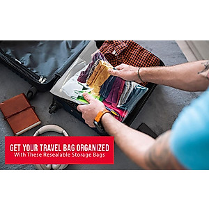 Extra Large Reclosable Roaster Food Storage Bag, 5 Gallon Big Size Strong Clear Heavy Plastic Bags, Easy Open & Close, 2 Mil Thick 18" x 24", 10 Pack