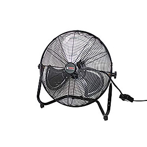 K Tool International 77722; 20 Inch, High Velocity Quick Mount Floor Fan, Converts to Wall Fan, 3- Speed Motor, 360 Degree Tilt, Ideal Fan for Home or Office, 5.5 Foot Cord, 2,989 Max CFM, Black