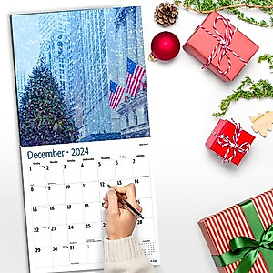 RED EMBER New York City 2024 Wall Calendar 12 Month | 12" x 24" Open | Thick & Sturdy Paper | Giftable | Calendar 2024