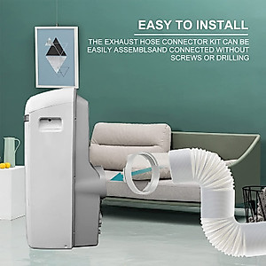 AMIJOUX 6 inch Portable Air Conditioner Exhaust Hose Extention Coupler, Mobile Air Conditioning Exhaust Pipe Tube Connector Accessories, Extention Adapter Universal for Air Conditioning