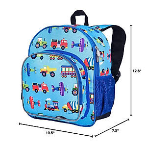 Wildkin 12-Inch Kids Backpack for Boys & Girls, Perfect for Daycare and Preschool, Toddler Bags Features Padded Back & Adjustable Strap, Ideal for School & Travel Backpacks(Trains, Planes, and Trucks)