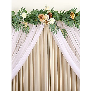 Champagne Tulle Backdrop Curtains for Baby Shower Party Wedding Photo Drape Backdrop for Photography Props Engagement Bridal Shower 5 ft X 10 ft