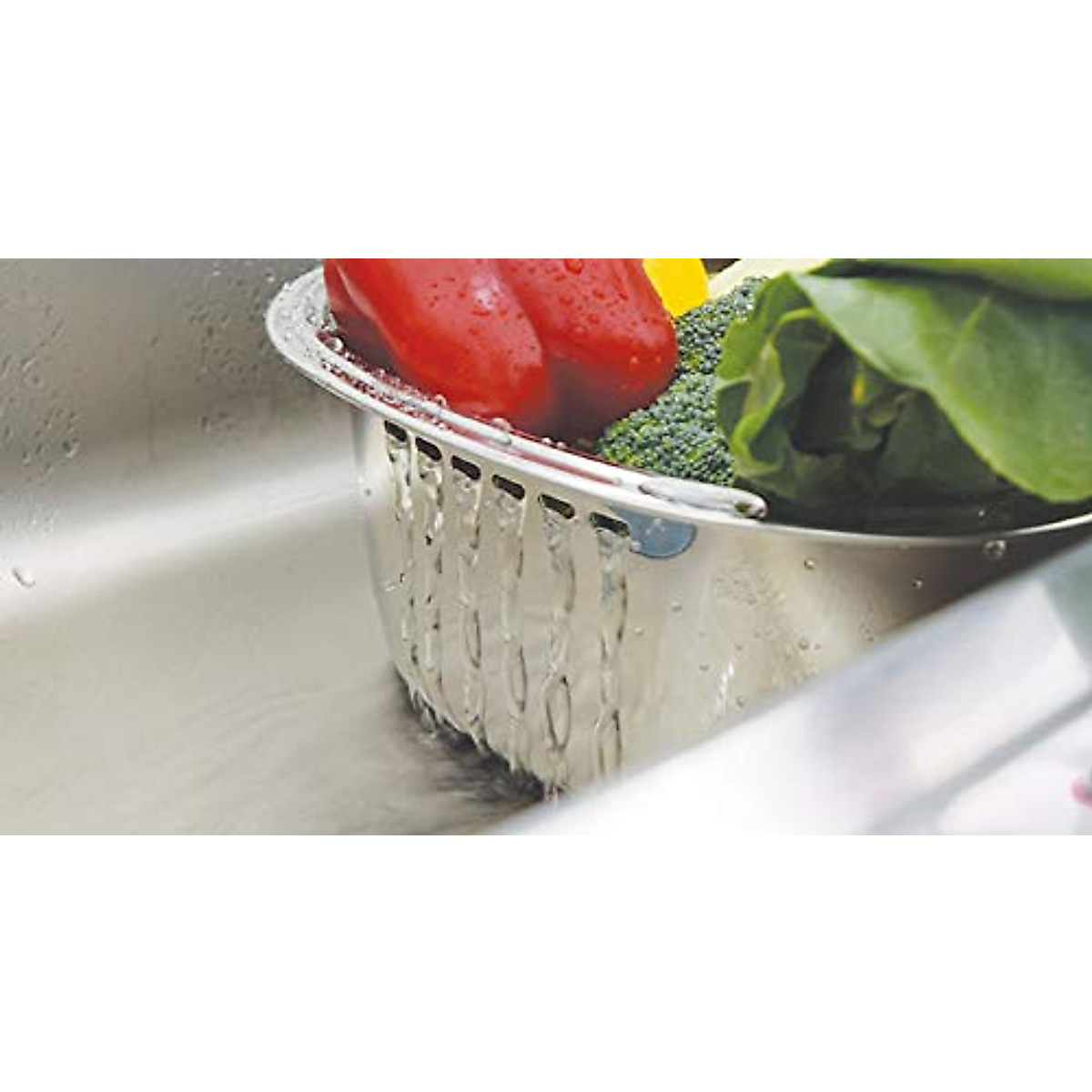 Characin Stainless Steel Dishpan Basin Dish Washing Bowl Bucket Basket Portable Tub Rack (Rounded Rectangle)