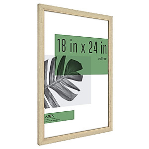 MCS Studio Gallery 18x24 Poster Frame Natural Woodgrain, Vertical & Horizontal Wall Hanging Large Picture Frame for Photos, Posters & Art Prints (1-Pack)