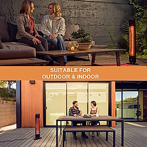 EAST OAK Outdoor Patio Heater,1500W Portable Outdoor Indoor Electric Heater with IP65 Waterproof Tip-over Protection 3 Heat Settings&24 Hours Timing Tower Infrared Heater for Garage Restaurant Use