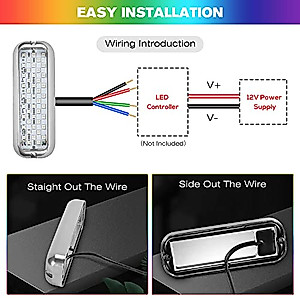 HUSUKU RS9 (2.0) RGB 4000LM Underwater Marine Light for Boat, 6.7 Inch, 45LED DC 12V, 316 Stainless Steel, IP68, Color Change LED Boat Light for Yacht Boat Transom Fishing Dock Pontoon