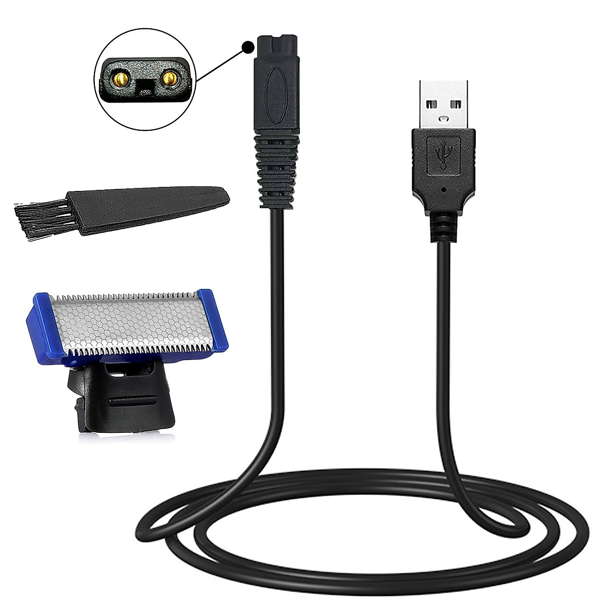 LinMei Solo Replacement Head Compatible for 1st Generation Microtouch Solo Mens Shaver with USB Charger for Electric Micro Trimmer