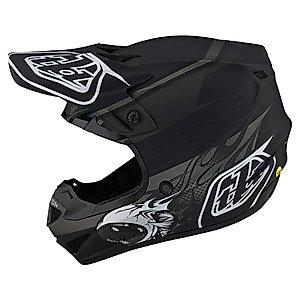 Troy Lee Designs SE4 Polyacrylite Midnight Motocross Helmet - Full Face Offroad Motorcycle Dirt Bike ATV Powersports Dual Sport Racing Helmet - Boys Girls Kids (Black, MD)