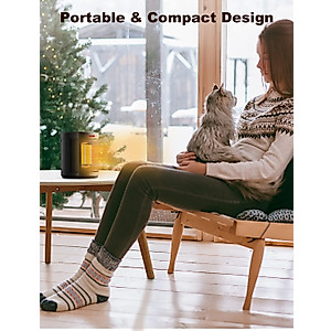 Space Heater, 500W Small Space Heater for Indoor Use, Ceramic Personal Heater with Overheating & Tip-Over Protection, Mini Quiet Desk Heater for Home Office Bedroom