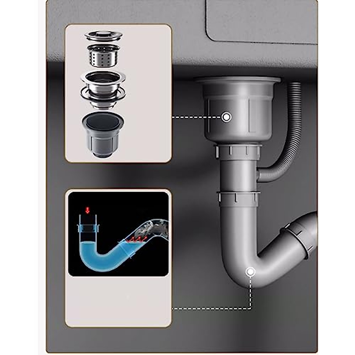 Single Bowl Stainless Steel 304 Kitchen Sink, Rectangular, with Drain Strainer and Accessories,Sink Drop-in Or Undermount