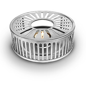 Creano Designer Stainless Steel Tea Warmer with Tea Light Holder - Tea Cosy - Stable Not Rattling - Rechaud Suitable for All Teapots