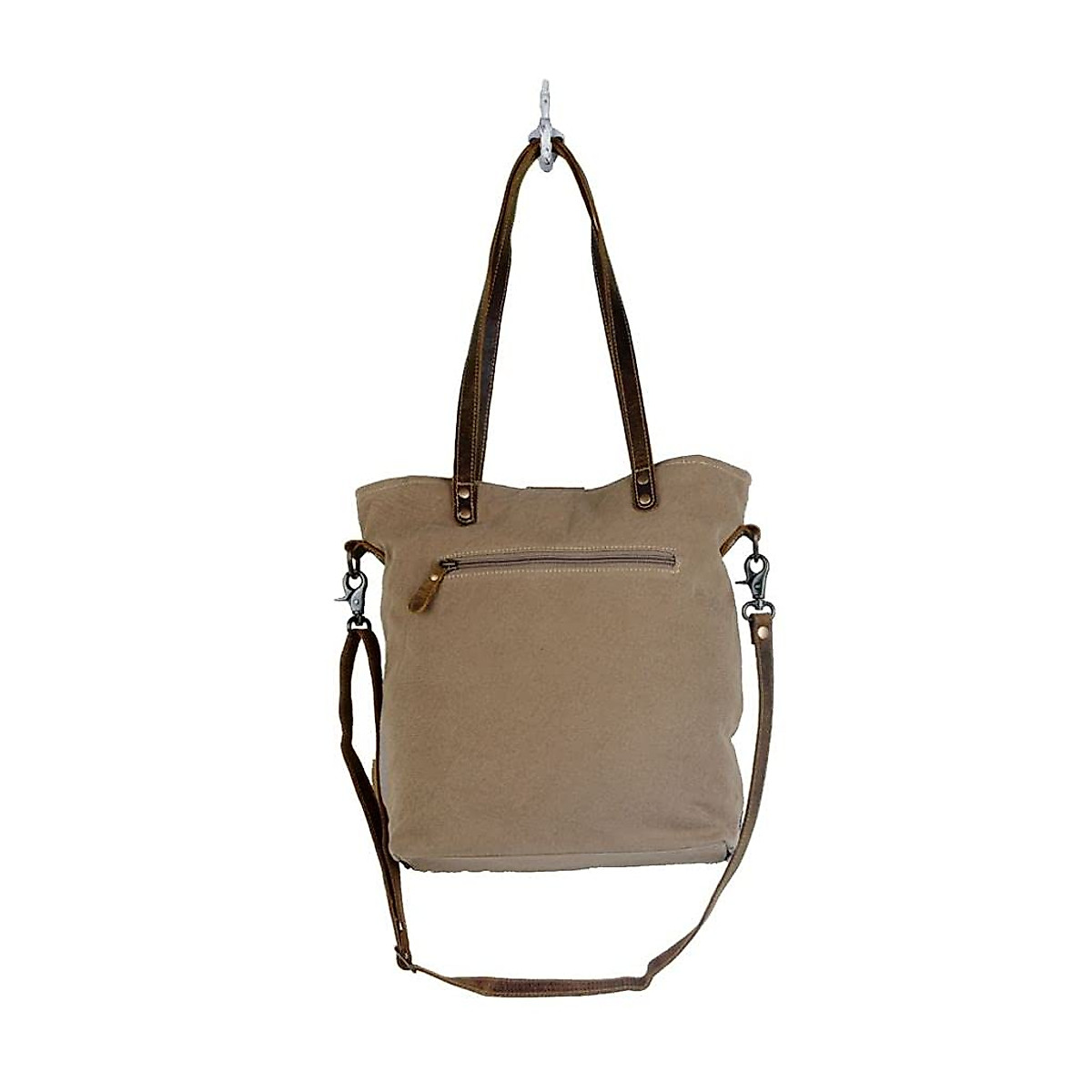 Myra Bag Aesthetic Shoulder Bag Upcycled Cotton & Leather S-2809